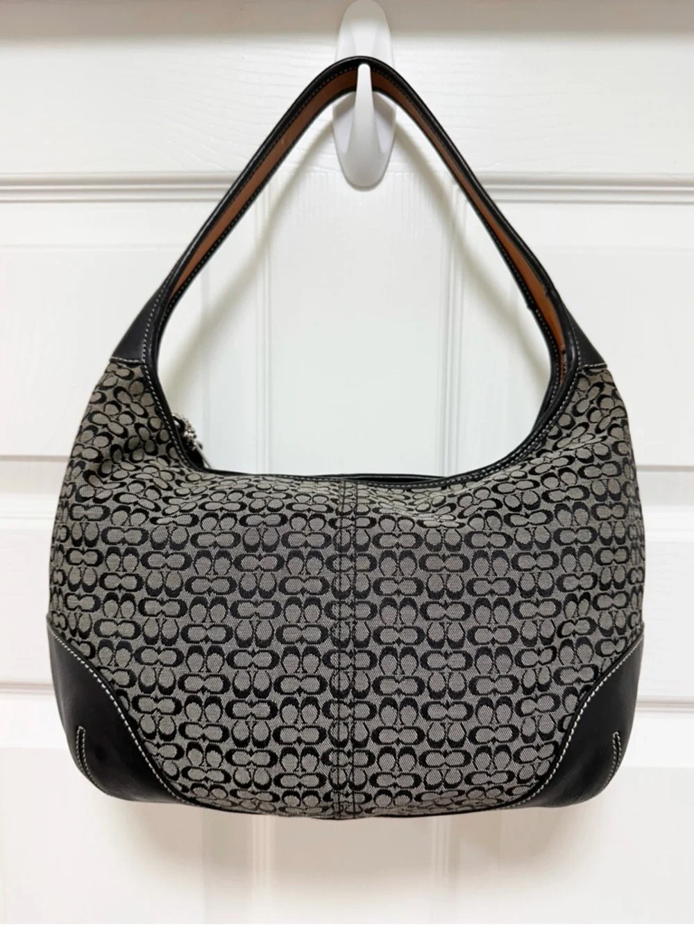 Coach | Bags | Coach Ergo Hobo Mini Signature Canvas Black Leather ...